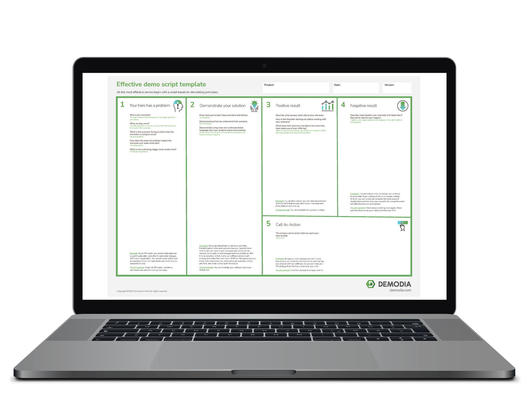 Product demo script canvas | Demodia